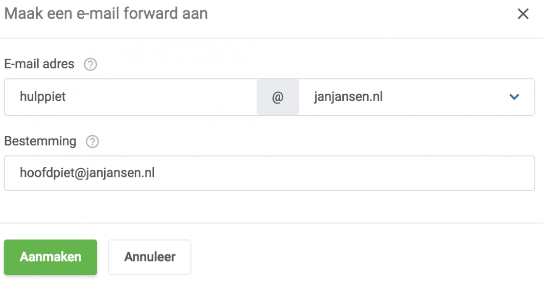 Gebruik de e-mail forward service van Hosting.NL om mail door te sturen